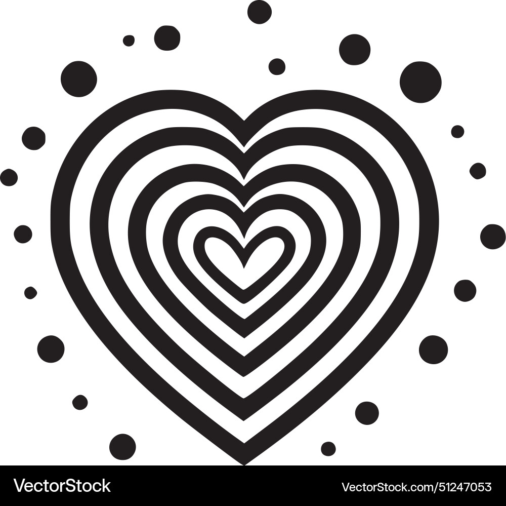 Heart - black and white Royalty Free Vector Image
