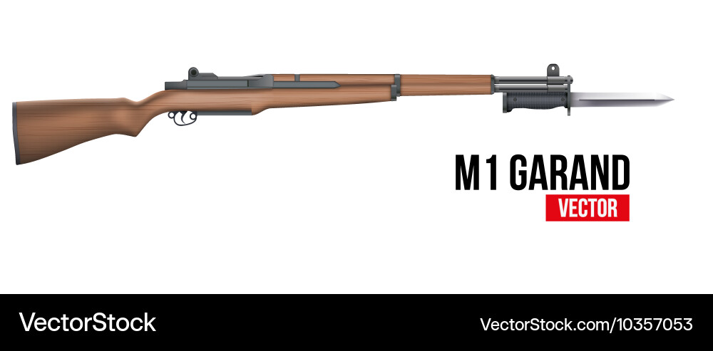 M1 Garand Rifle with Bayonet Royalty Free Vector Image