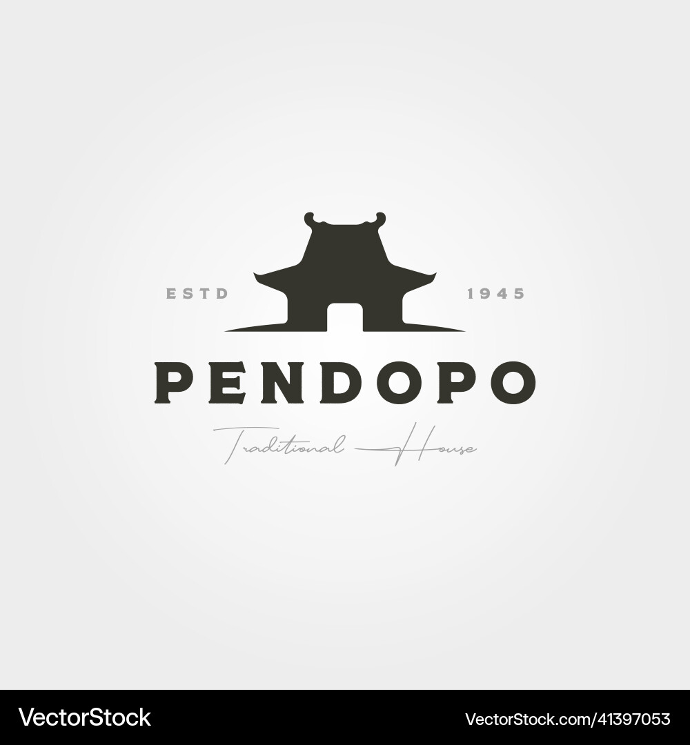 Pendopo traditional house of java logo vintage Vector Image