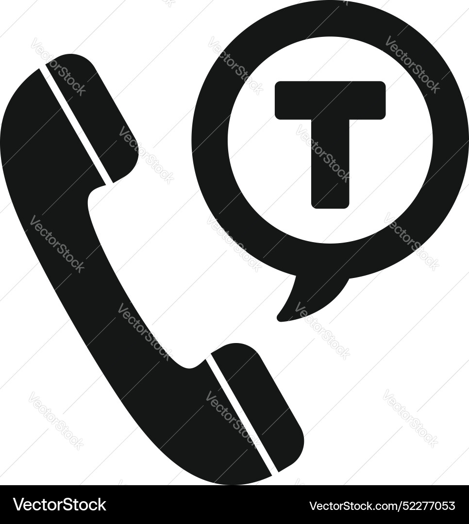 Phone receiving text message icon showing letter t
