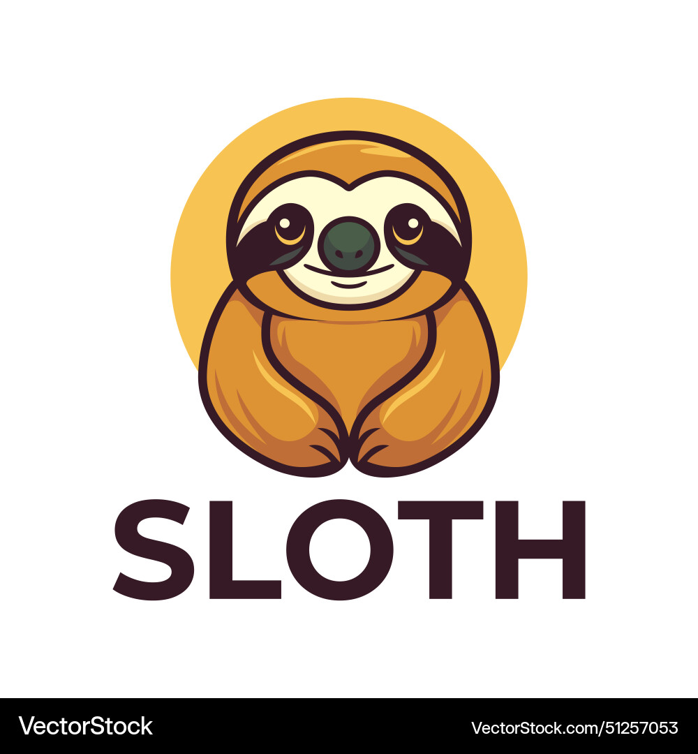 Sloth mascot logo cute Royalty Free Vector Image