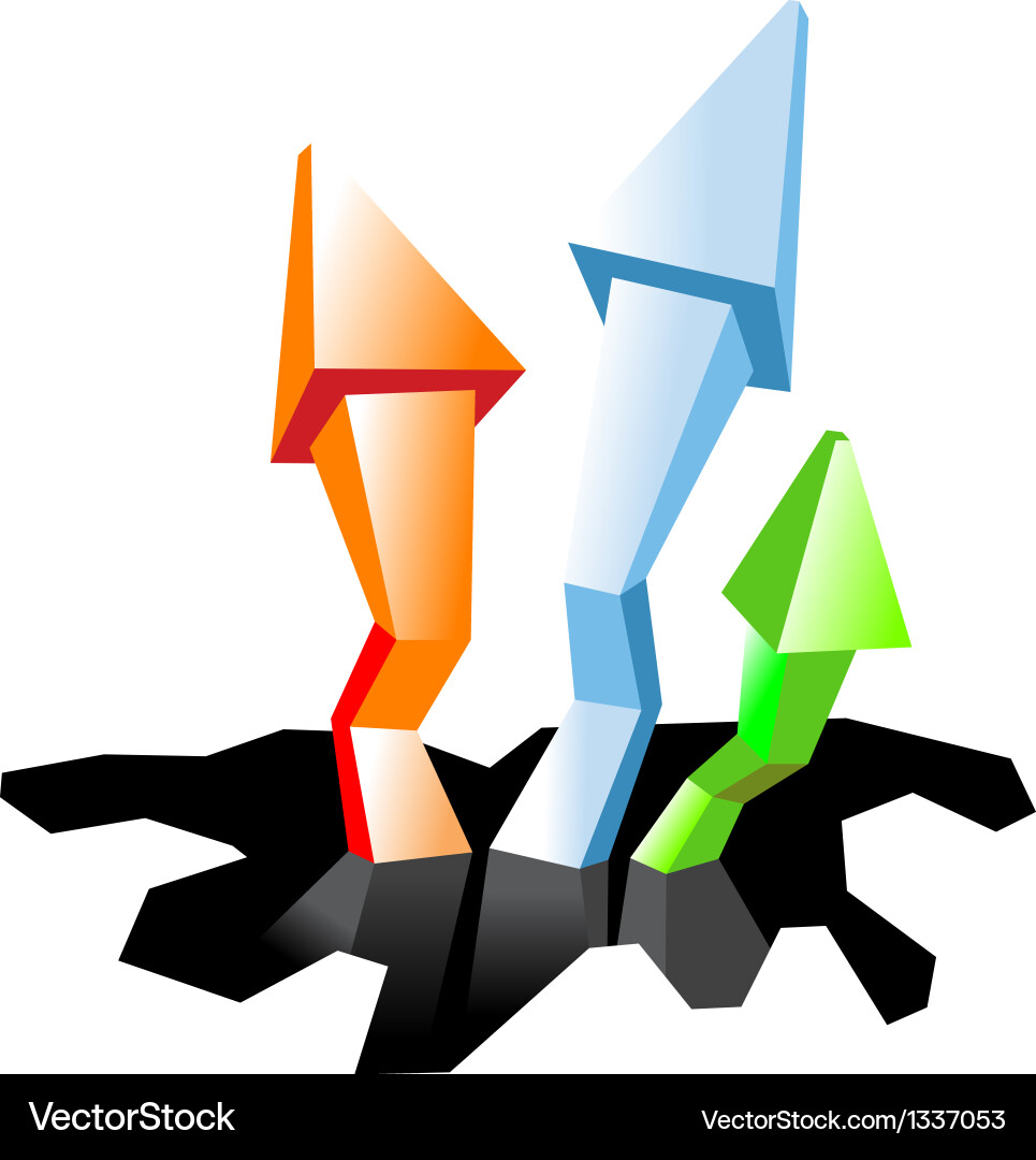 Three arrow in white background Royalty Free Vector Image