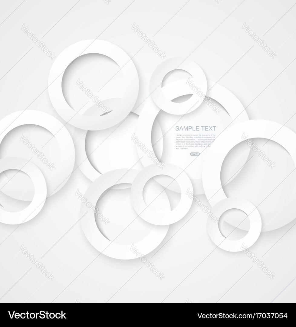 Abstract geometric background with paper circles Vector Image