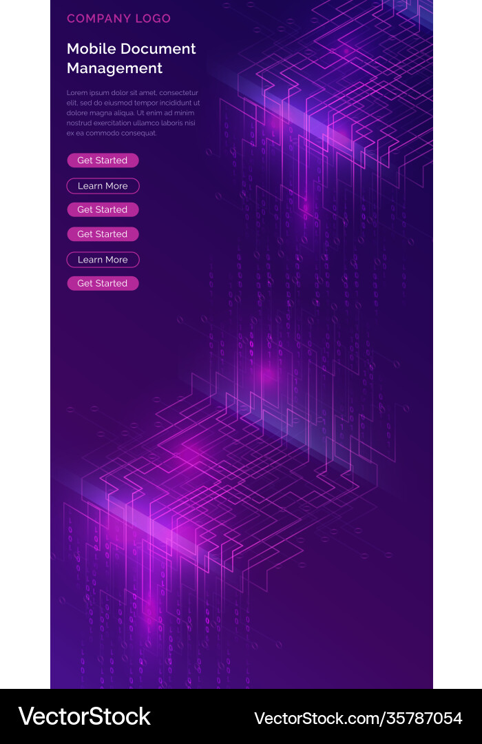 Big Data Waterfall Streams Digital Binary Code Vector Image