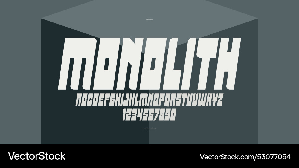 Bold and strong geometric font for logos Vector Image
