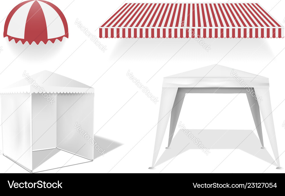 Canopy icon set realistic style Royalty Free Vector Image