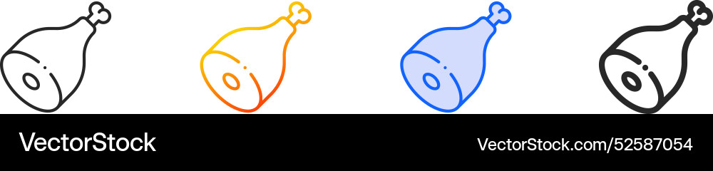 Food iconthin linear gradient blue stroke Vector Image