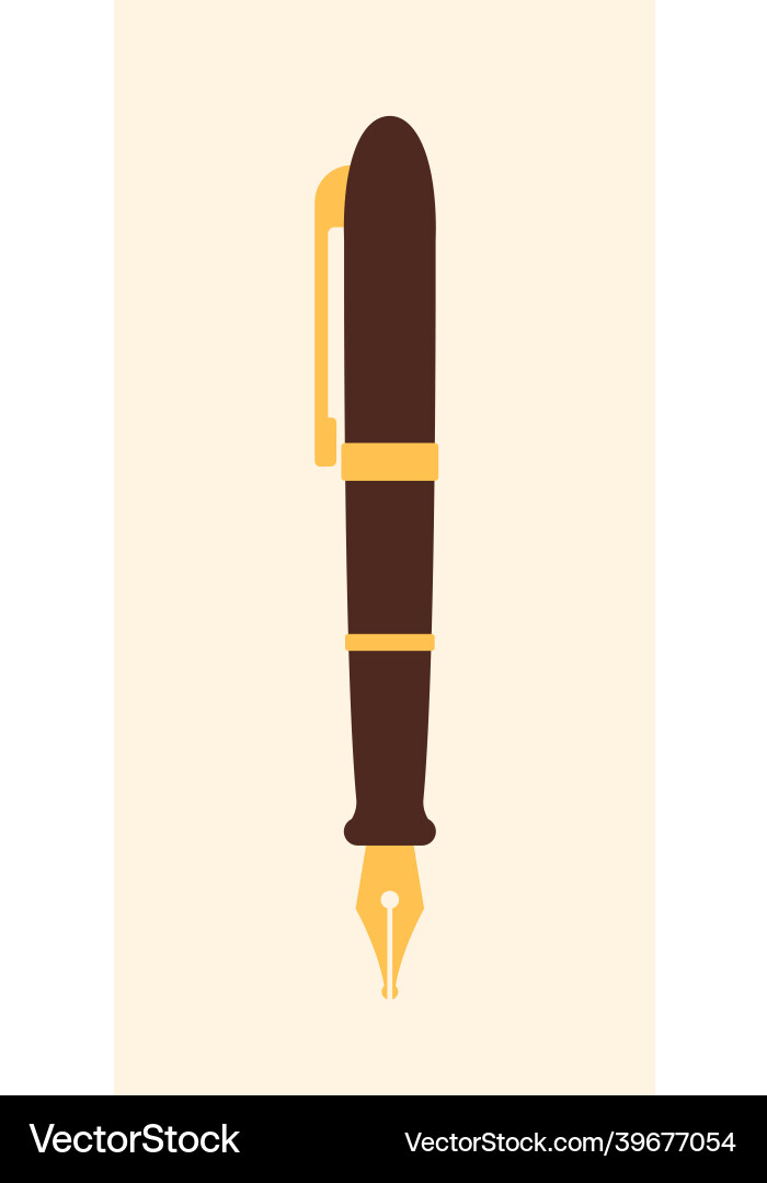 Fountain pen flat Royalty Free Vector Image - VectorStock