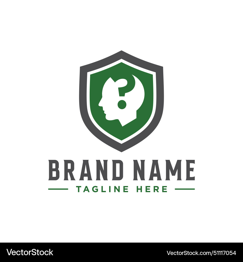 Human brain shield logo Royalty Free Vector Image