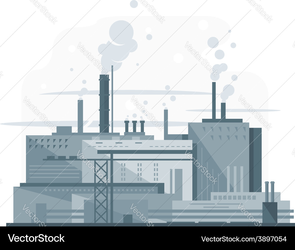 Industrial factory flat style Royalty Free Vector Image
