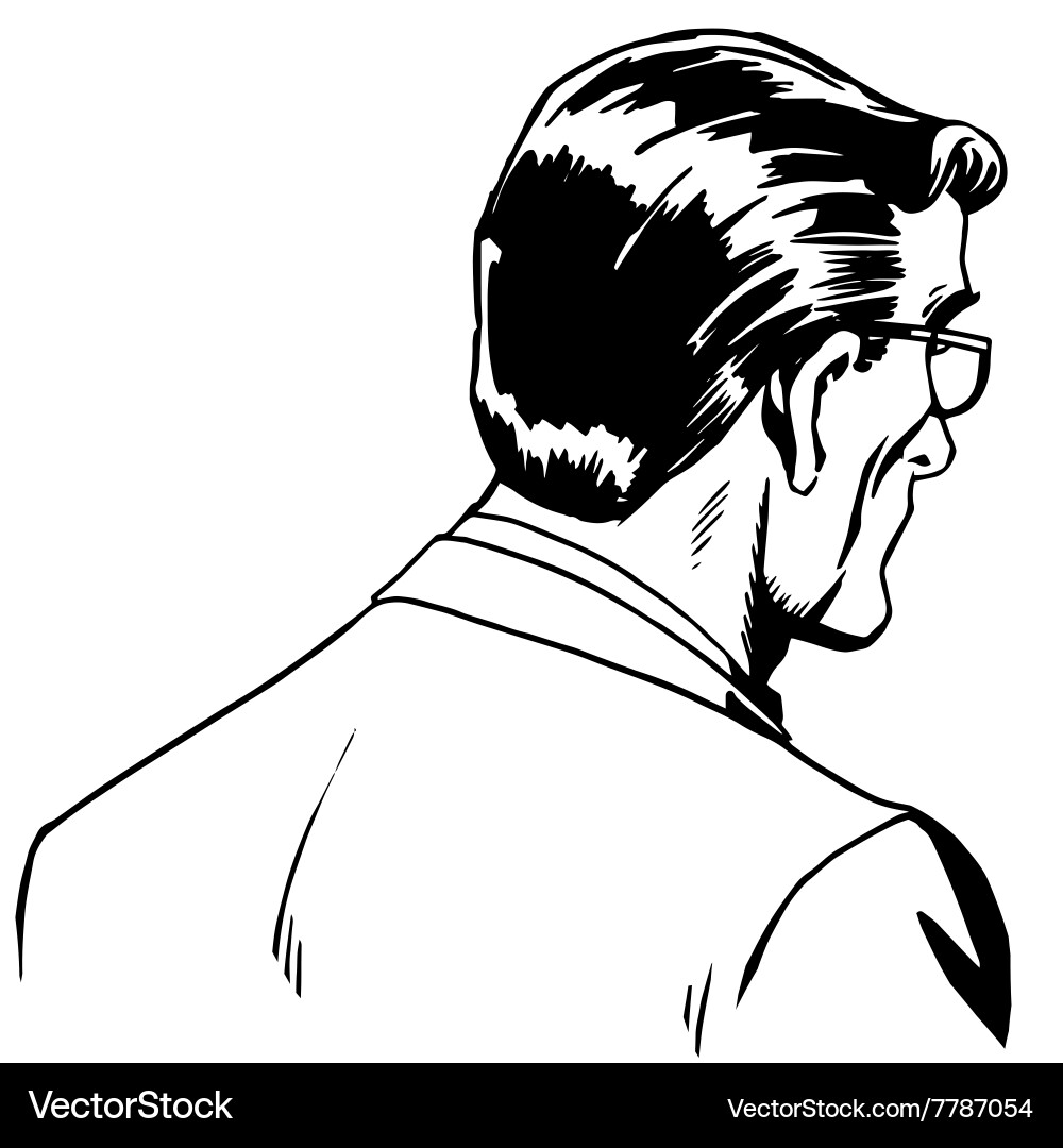 Man businessman back online art Royalty Free Vector Image