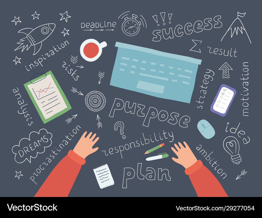 Process planning steps to success Royalty Free Vector Image