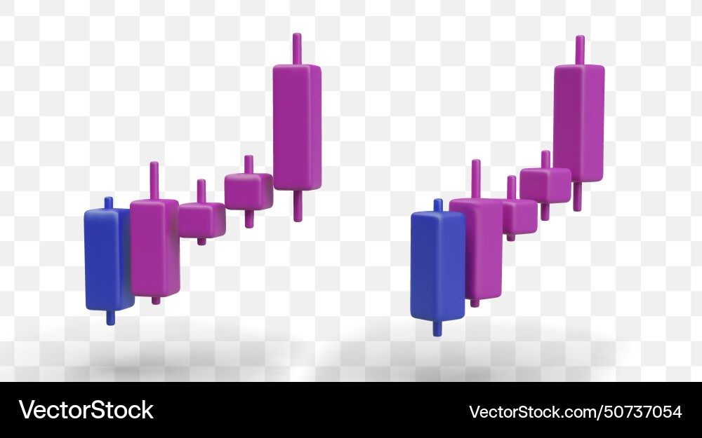 Realistic chart in different position diagram Vector Image