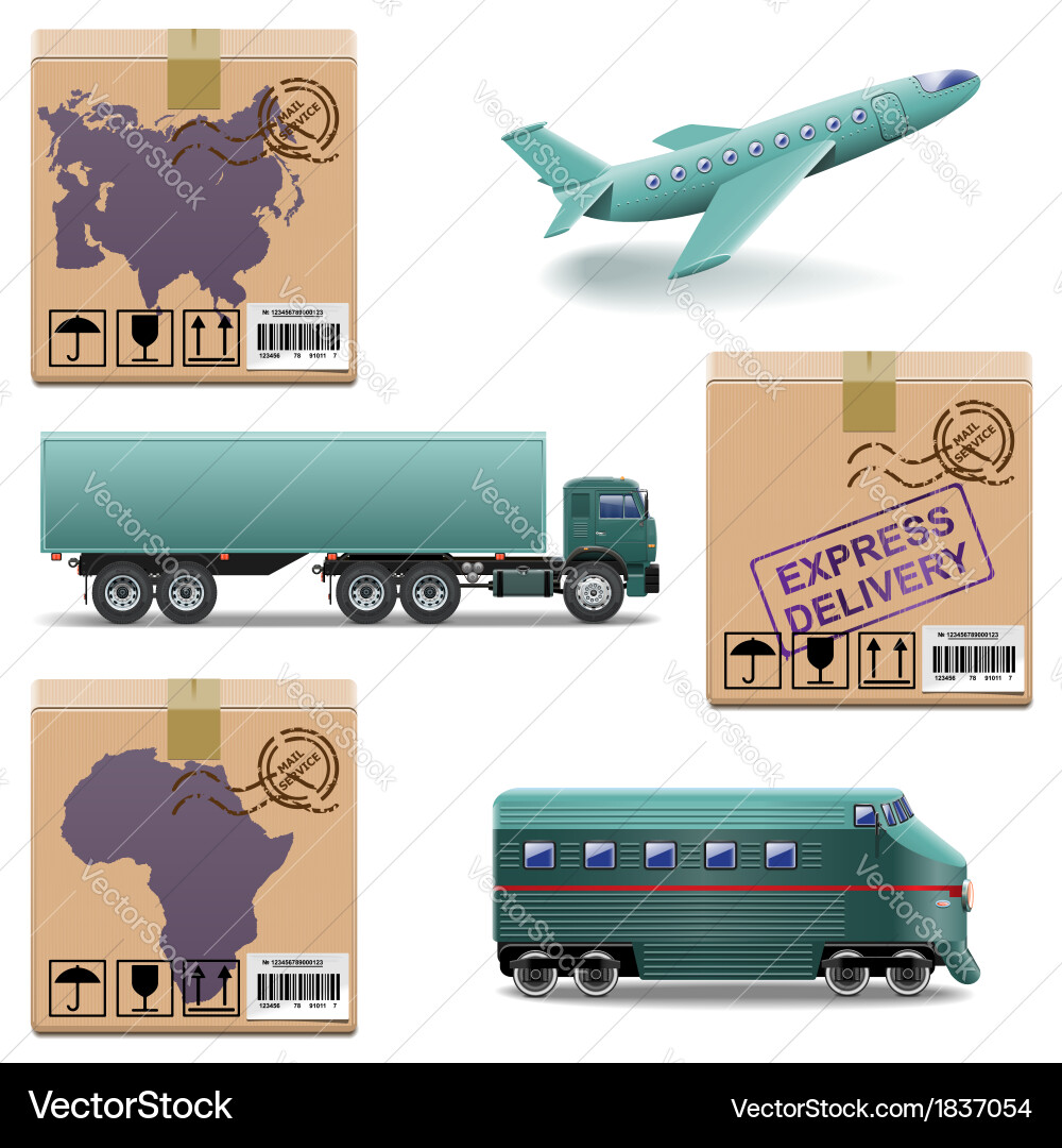 Shipment icons set 27 Royalty Free Vector Image
