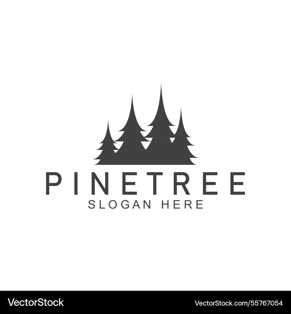 Simple pine or fir tree logo house Royalty Free Vector Image