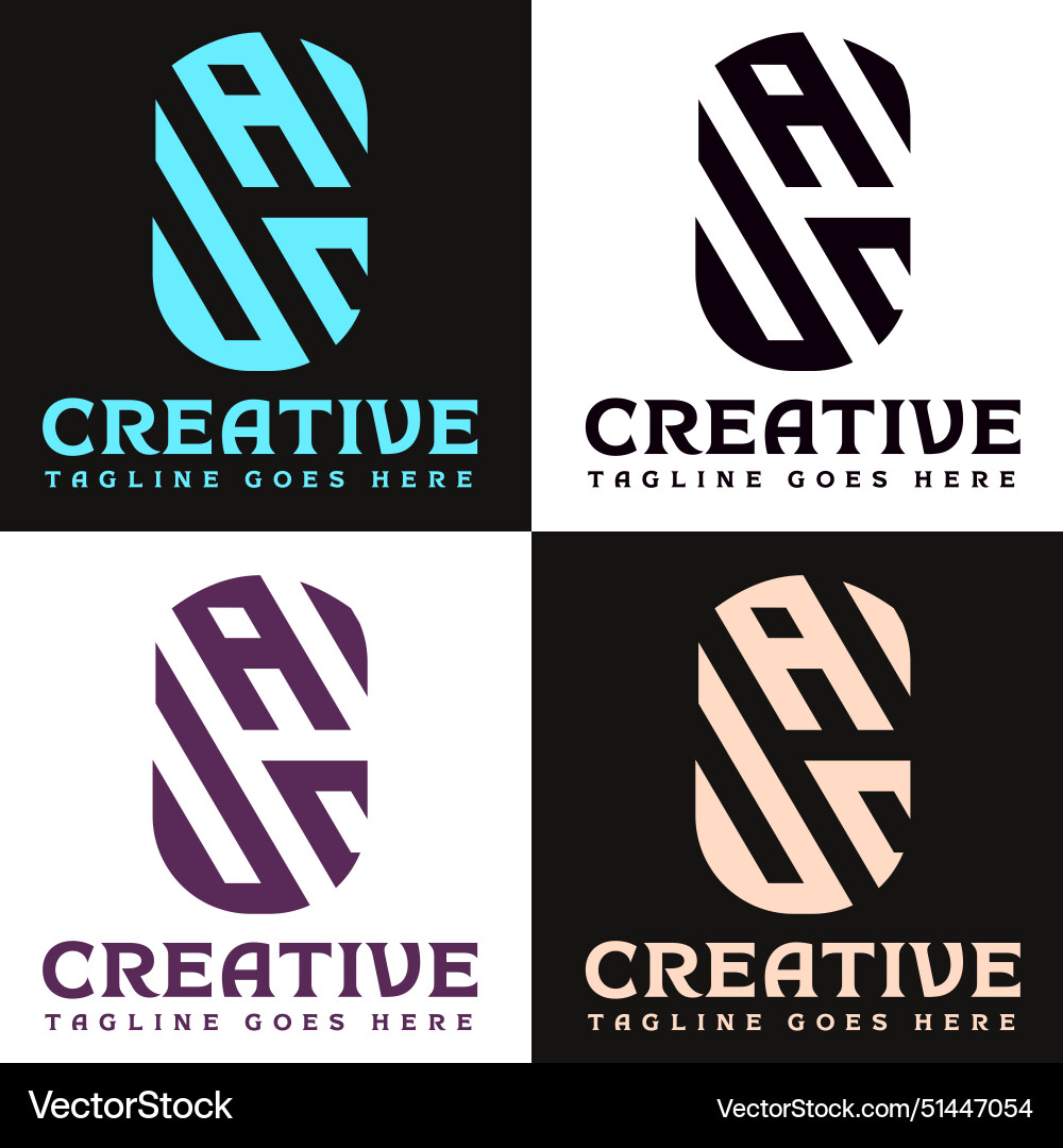 Unique-3-letter-logo-designuac Royalty Free Vector Image