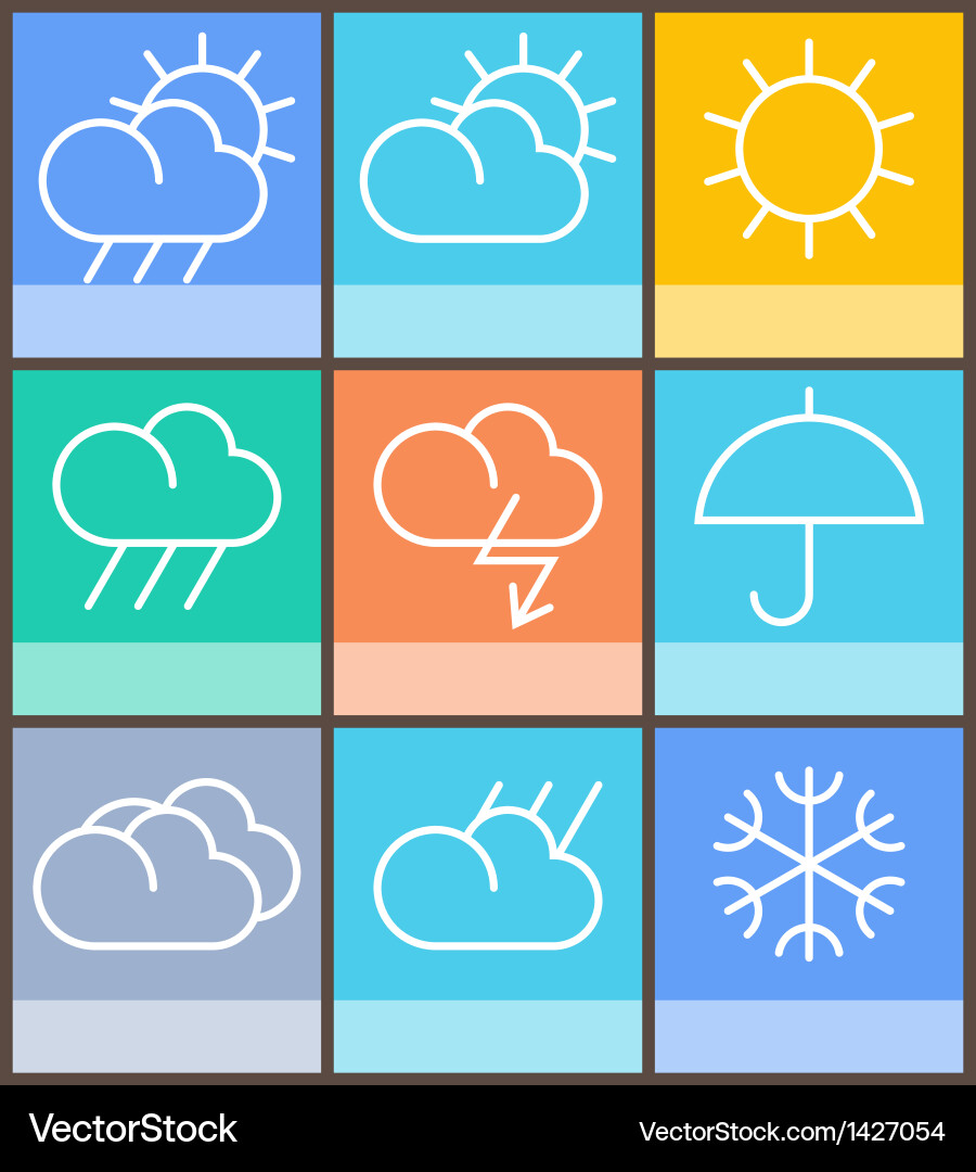 Weather Icons Set Royalty Free Vector Image - VectorStock