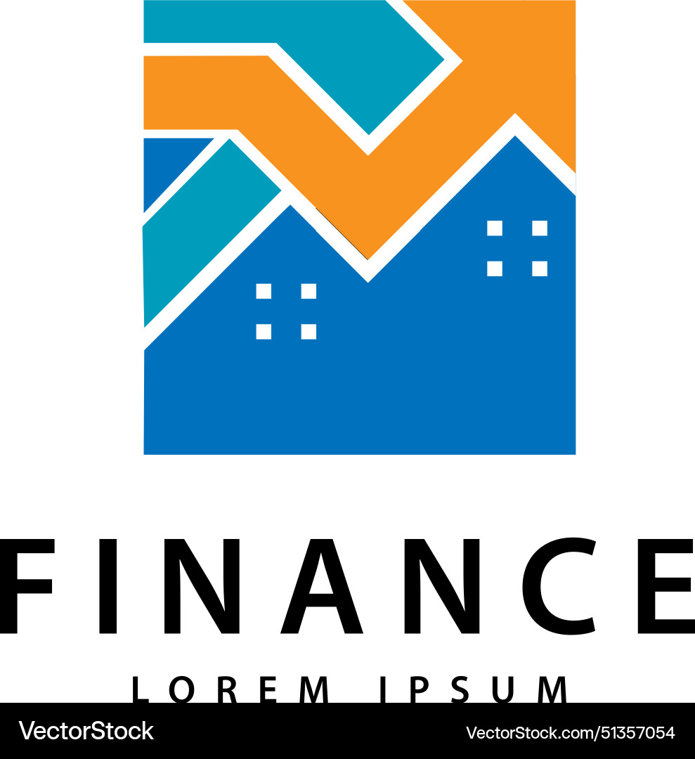 Web financial logo building and arrow combination Vector Image