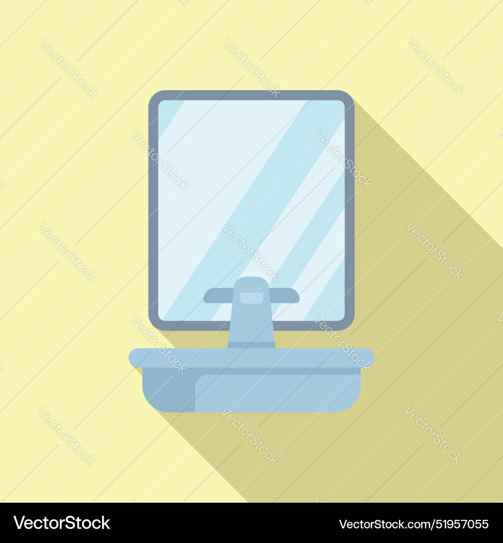 Bathroom mirror with shelf reflecting light in Vector Image