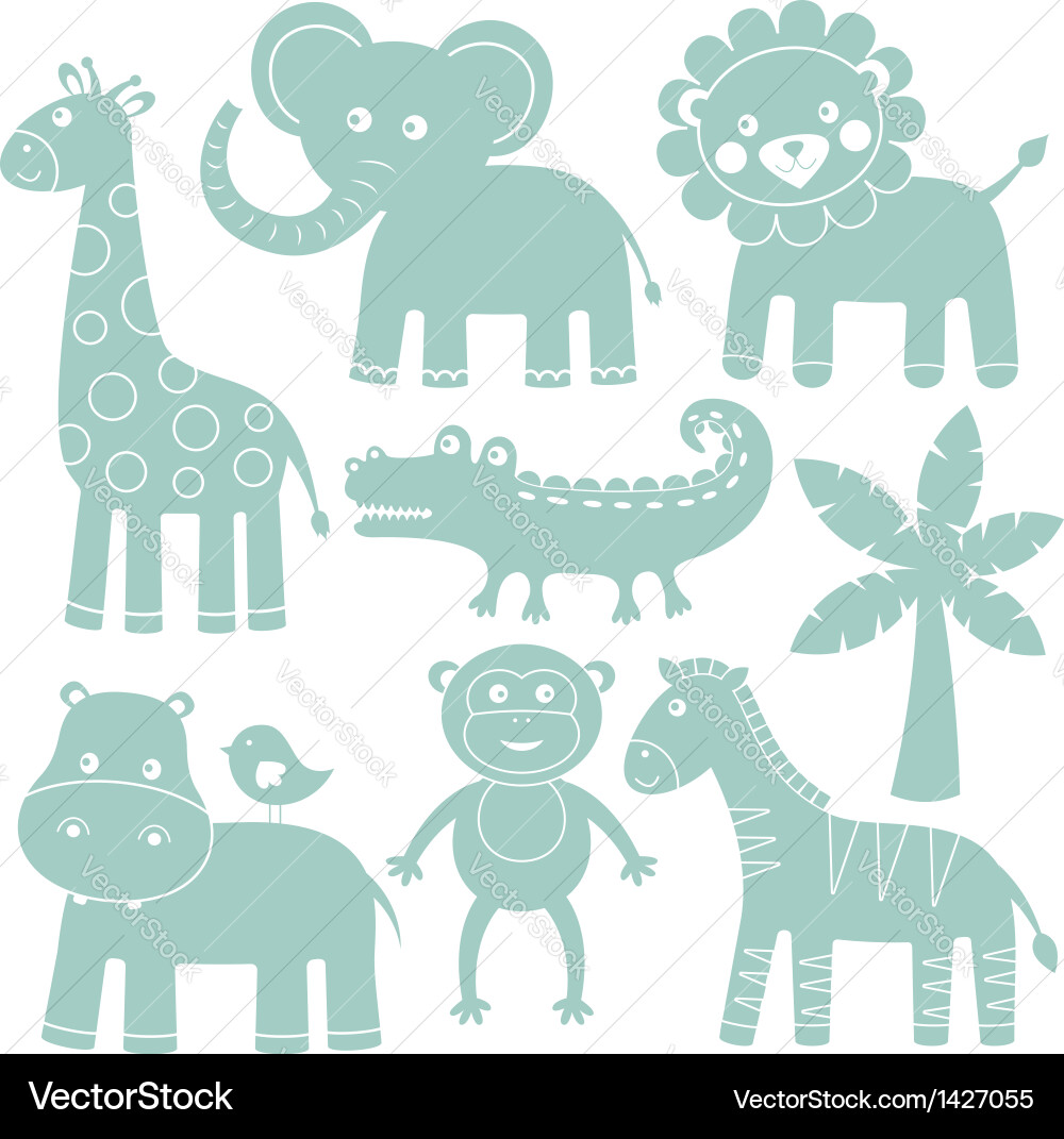 Cartoon animals set Royalty Free Vector Image - VectorStock