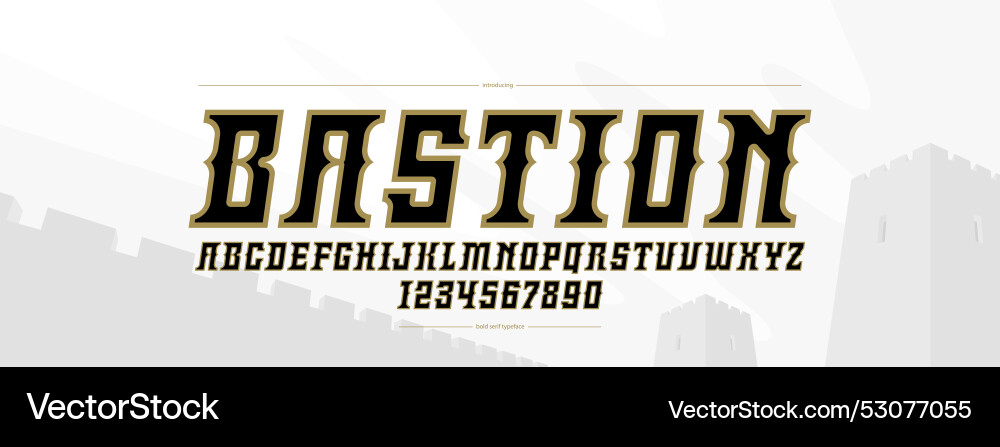 Colossal and monumental epic font vintage Vector Image
