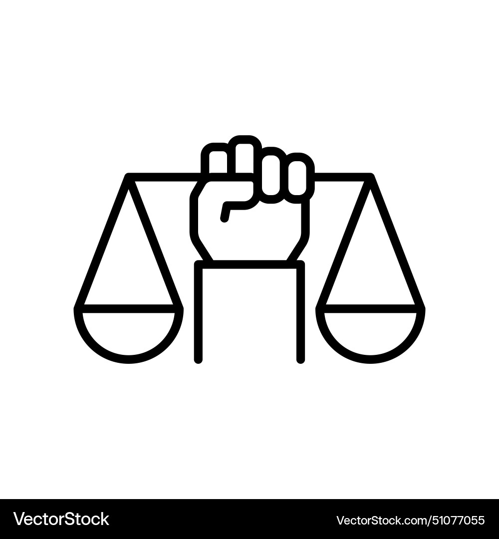 Justice in hand icon - law Royalty Free Vector Image