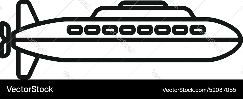 Large atomic submarine patrolling ocean surface Vector Image