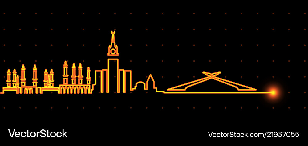 Mecca light streak skyline Royalty Free Vector Image