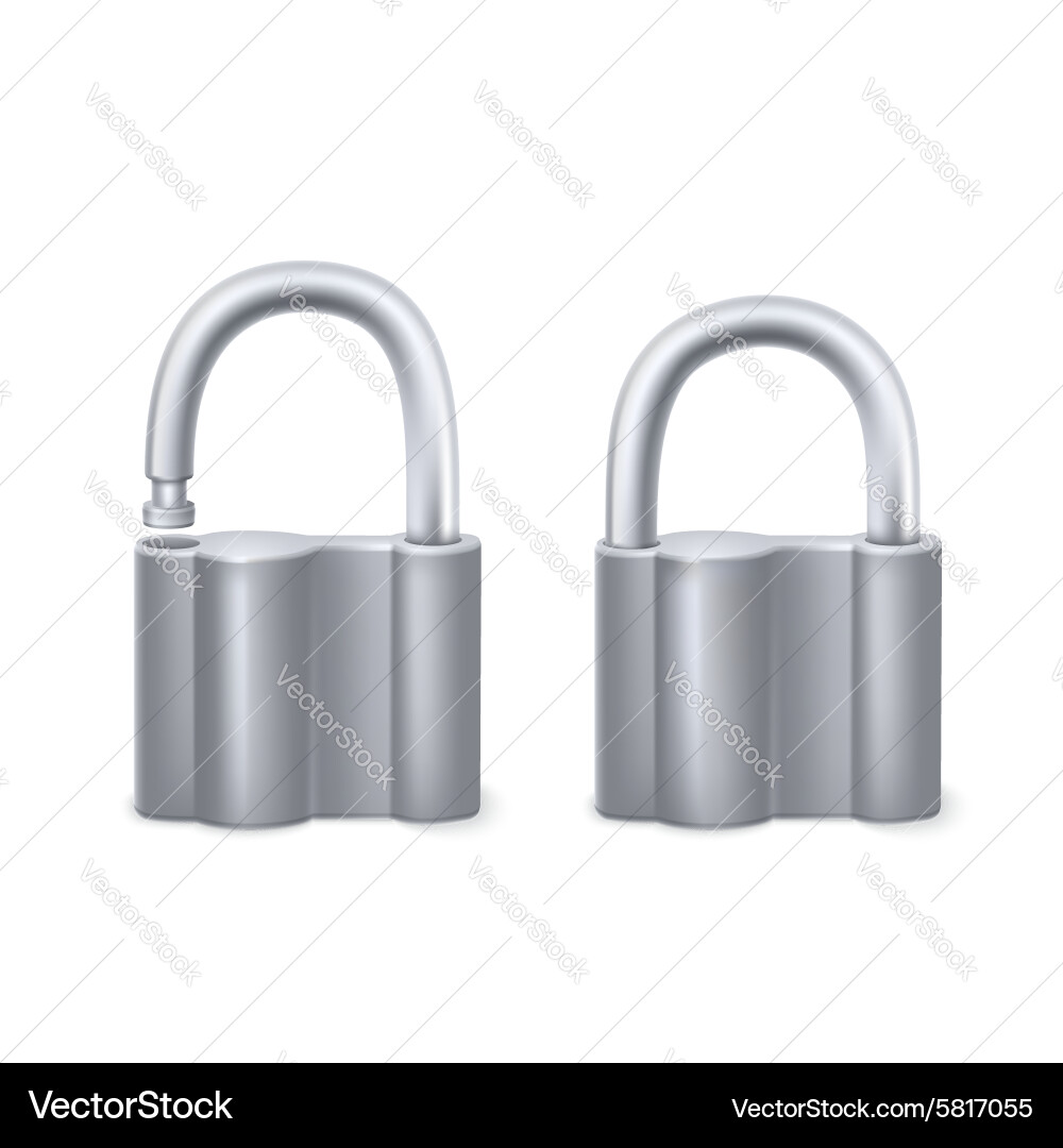 Padlocks isolated on white Royalty Free Vector Image