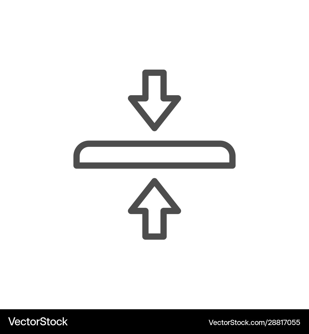 Protective glass thickness line outline icon Vector Image