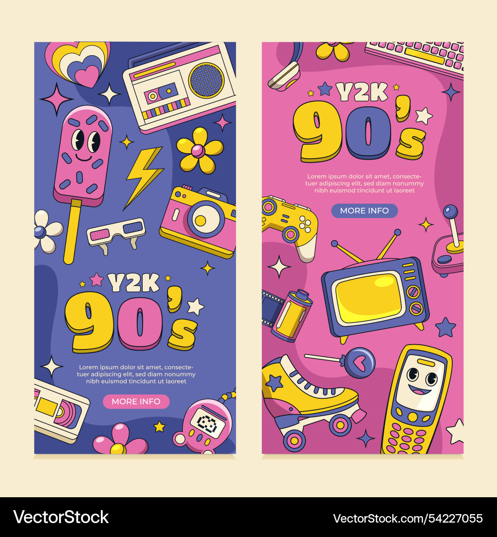 Retro 90s and y2k themed Royalty Free Vector Image
