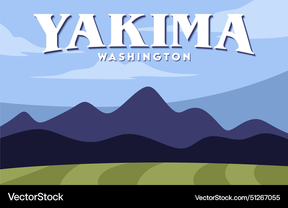 Yakima washington with beautiful views Royalty Free Vector