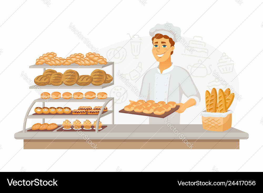 Bakery - modern cartoon people characters Vector Image
