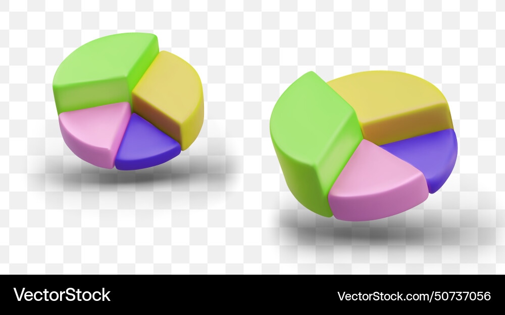 Colorful diagram in different positions Royalty Free Vector