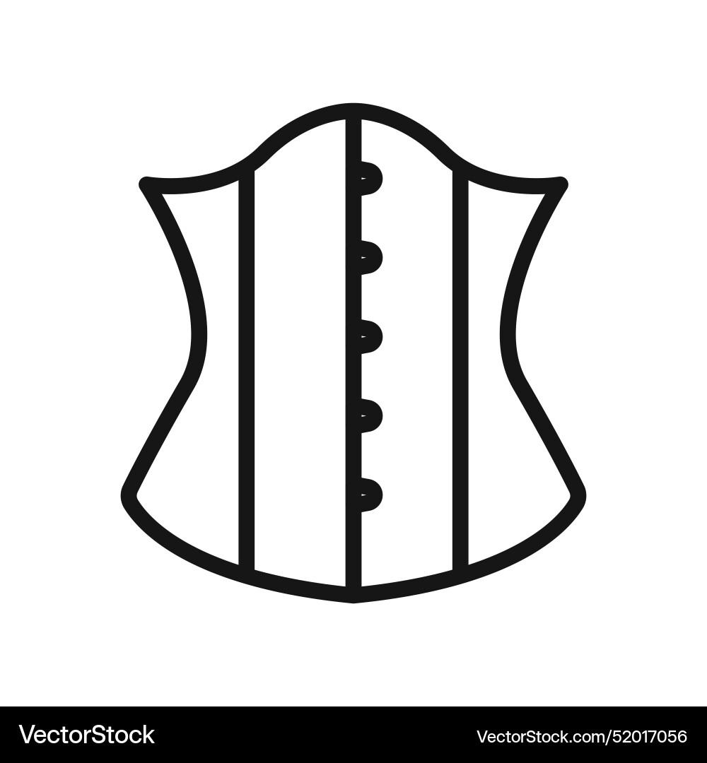 Corset icon black line art Royalty Free Vector Image