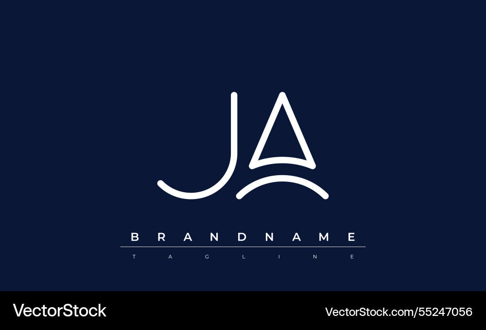 Creative ja letter initial logo image Royalty Free Vector