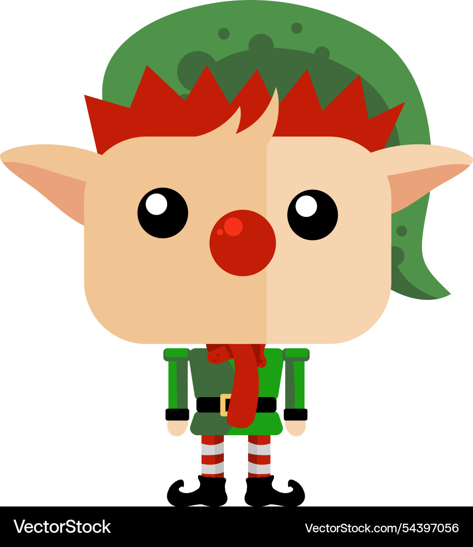 Cute christmas elf Royalty Free Vector Image - VectorStock