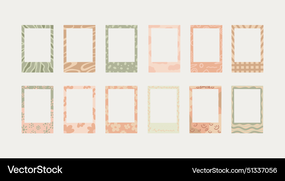 Decorative polaroid frame collection stock Vector Image