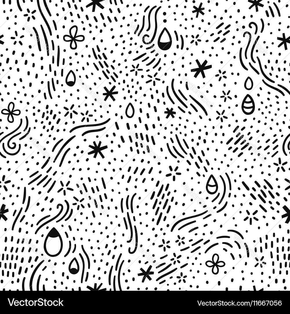 Doodle shapes and dots pattern Royalty Free Vector Image