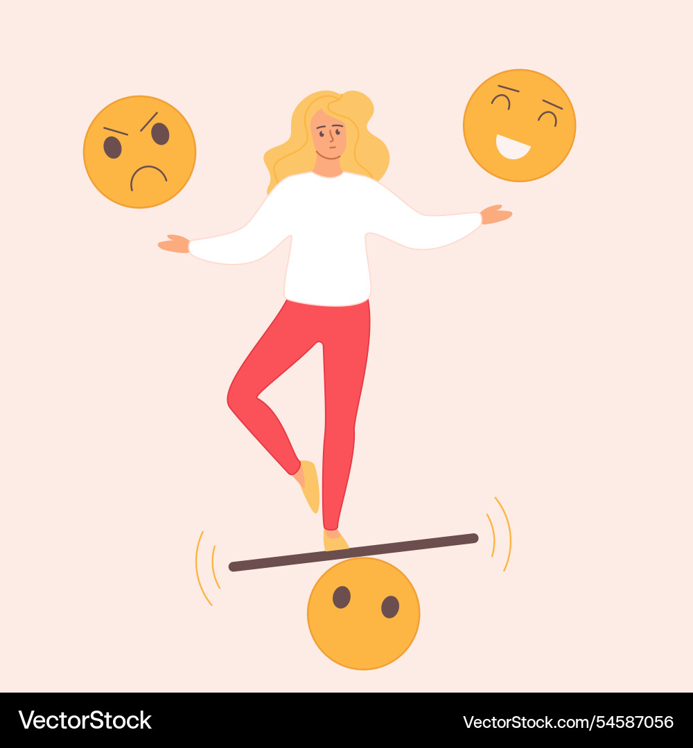 Emotion control for mental balance and stability Vector Image