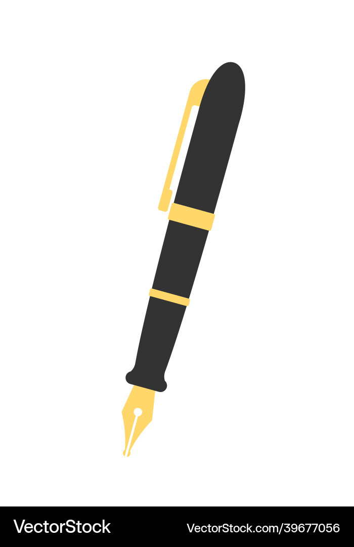 Fountain pen flat Royalty Free Vector Image - VectorStock