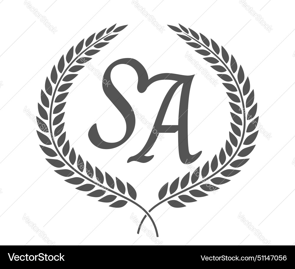 Initial letter s and a sa monogram logo design Vector Image