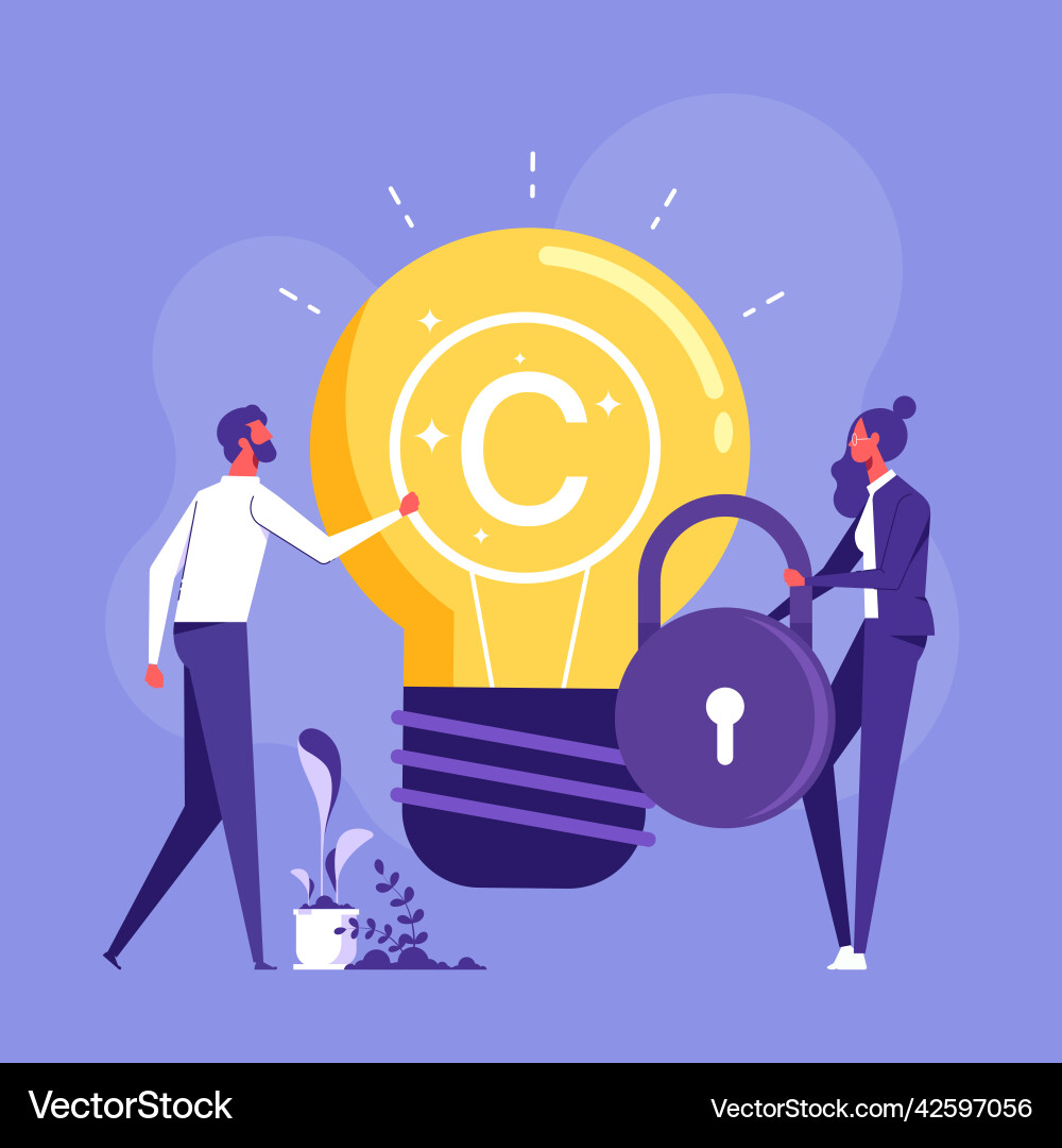 Intellectual property and copyright concept Vector Image