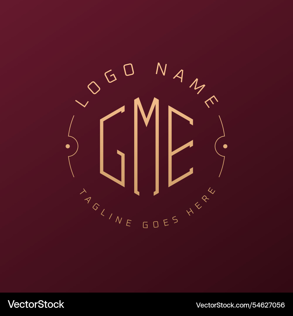Luxury gme logo design elegant letter Royalty Free Vector