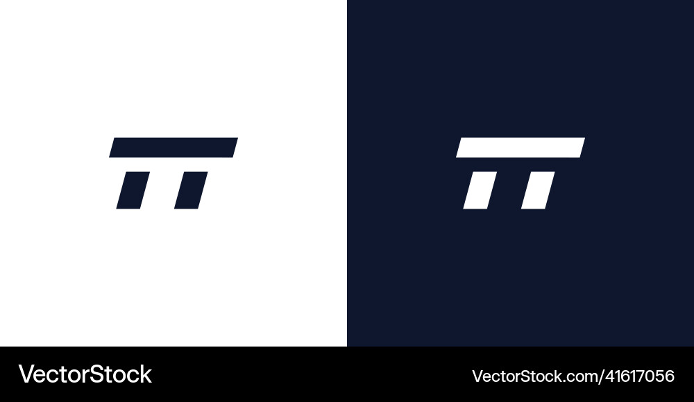 Modern and unique tt letter initial logo design Vector Image
