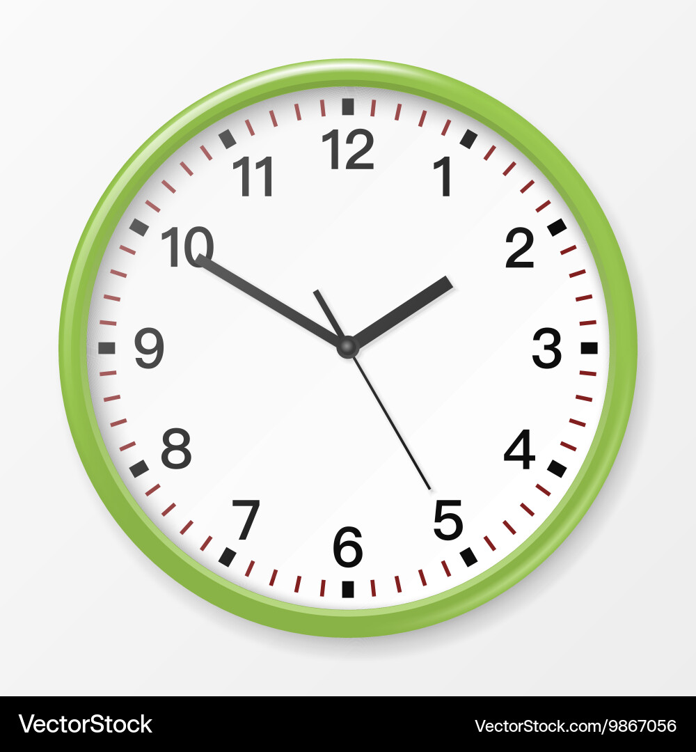 Modern Office Wall Clock Royalty Free Vector Image