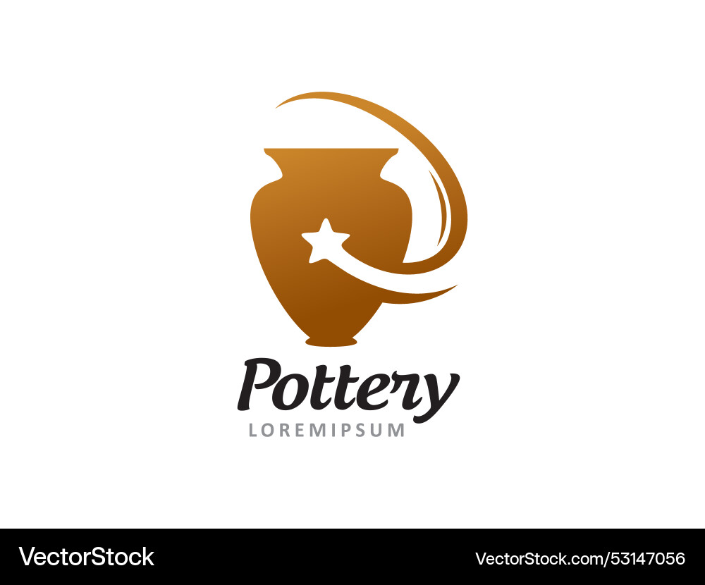 Pottery logo symbol or icon template Royalty Free Vector