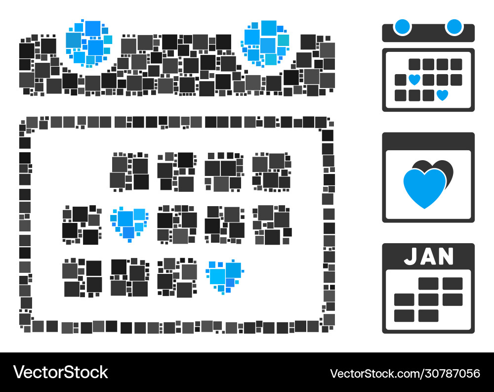 Square favourite days icon collage Royalty Free Vector Image