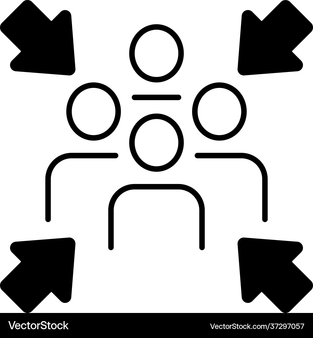 Assembly point linear icon Royalty Free Vector Image