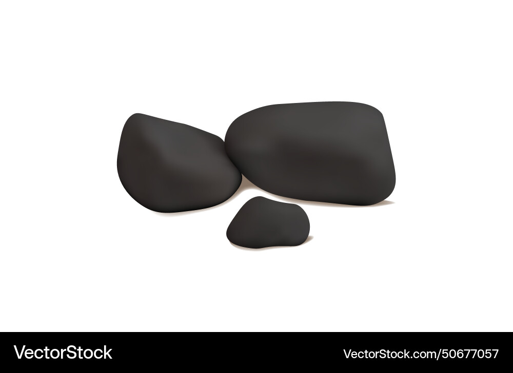 Black pebble stone on white background Royalty Free Vector